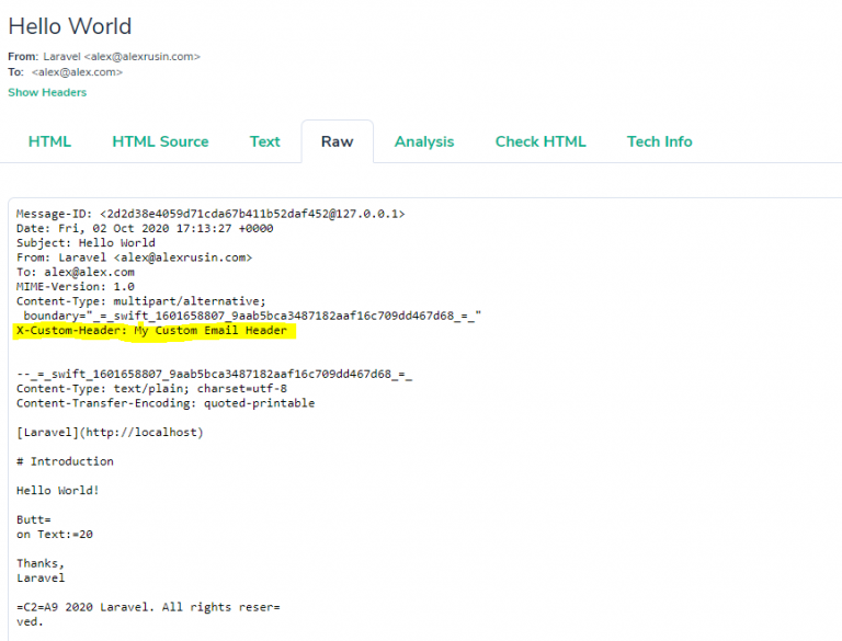 Adding Email Headers in Laravel Application | Laravel | Alex Rusin Blog